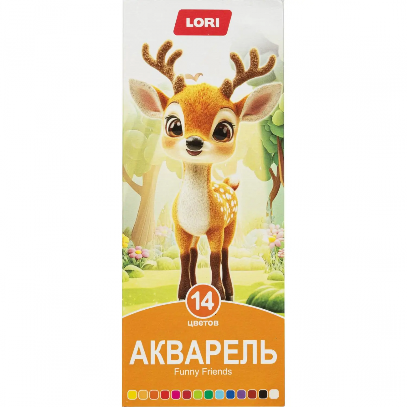 Краски акварельные FUNNY FRIENDS, 14 цветов, б/к Ааф-004 набор Lori 2305829