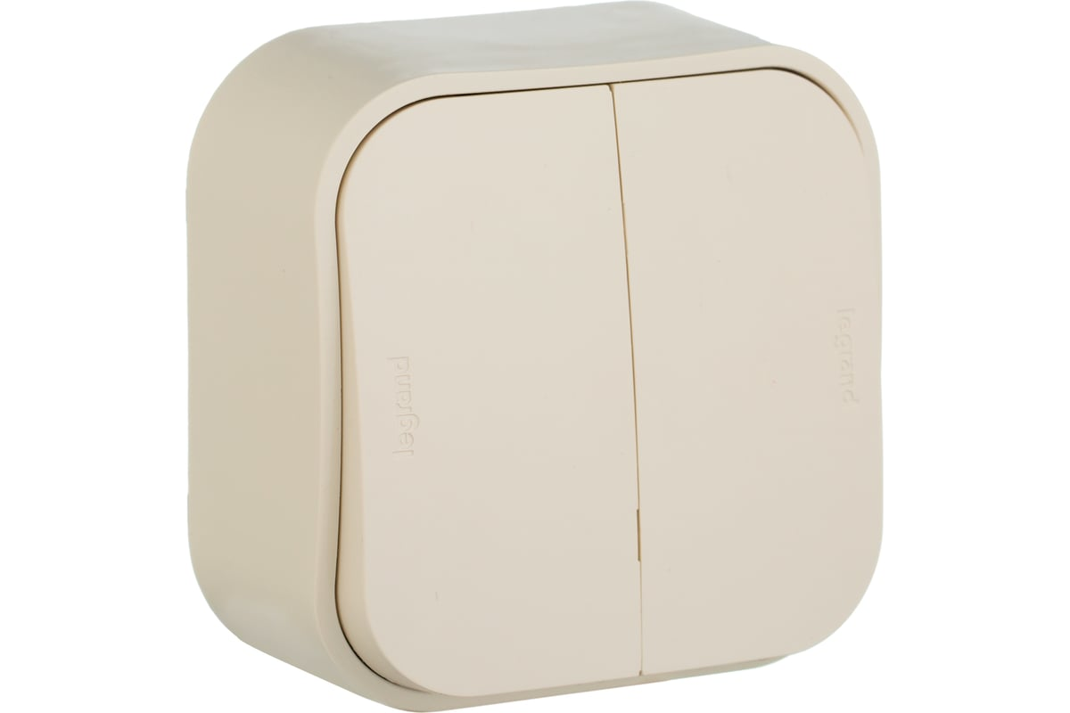 Выключатель 2-кл Legrand Quteo наружн. 10AX IP20 сл. кость 782232 1 шт.