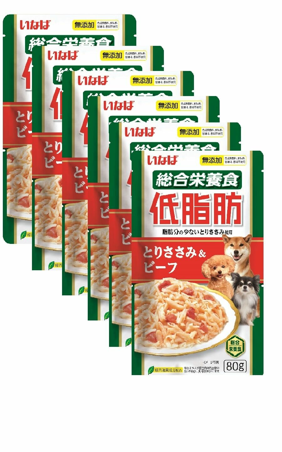 Влажный корм для собак Inaba Teishibo Куриное филе с говядиной в желе 80г*6шт