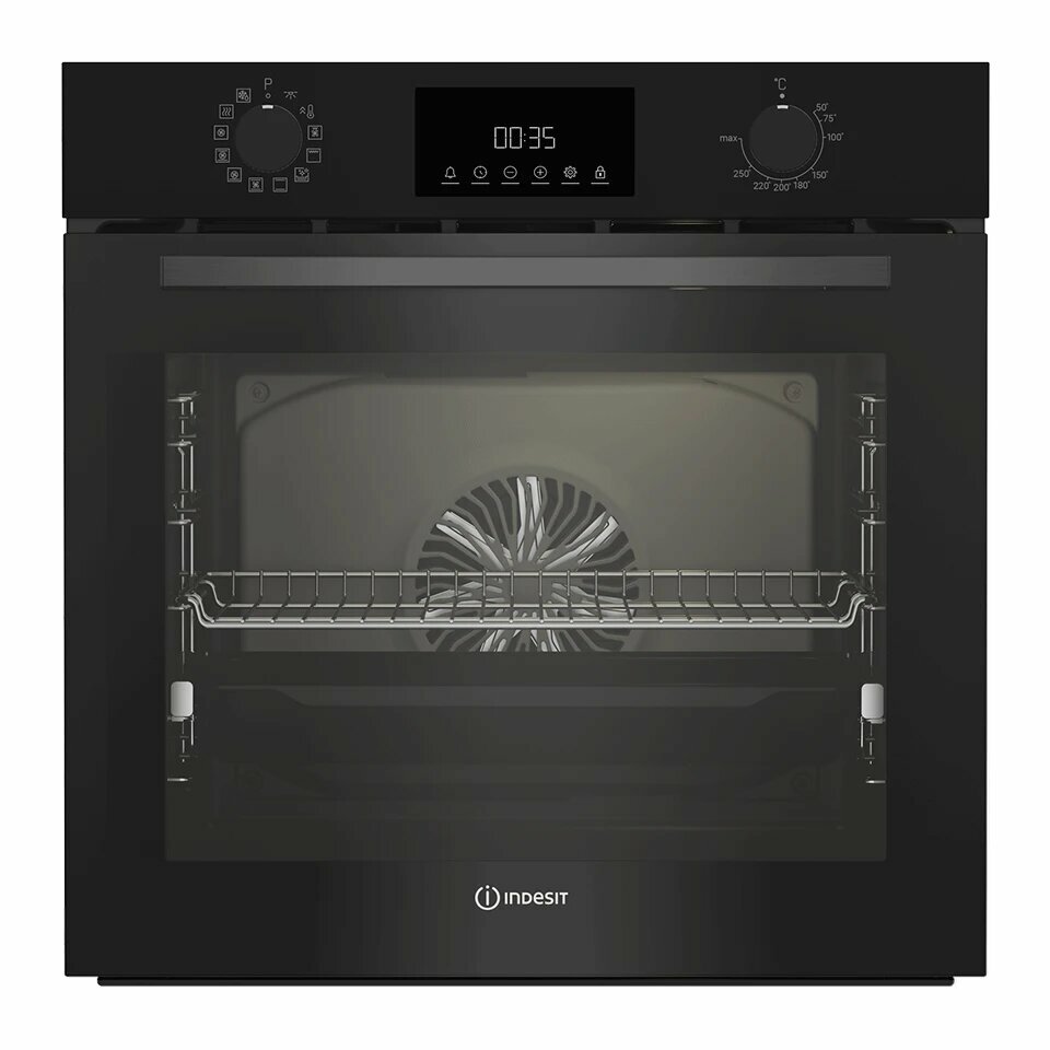 Электрический духовой шкаф Indesit IBFTE 3841 BL, 72 литра, гриль, конвекция