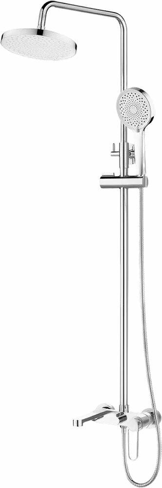 Душевая стойка Elghansa Darrel 2325050-2M со смесителем, хром, глянцевая, душевая система с тропическим душем, с изливом, с лейкой, латунная