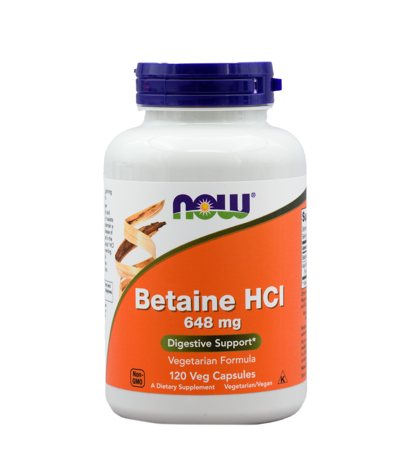 NOW Betaine HCL 120 капсул. Для комфортного пищеварения. Произведено в США
