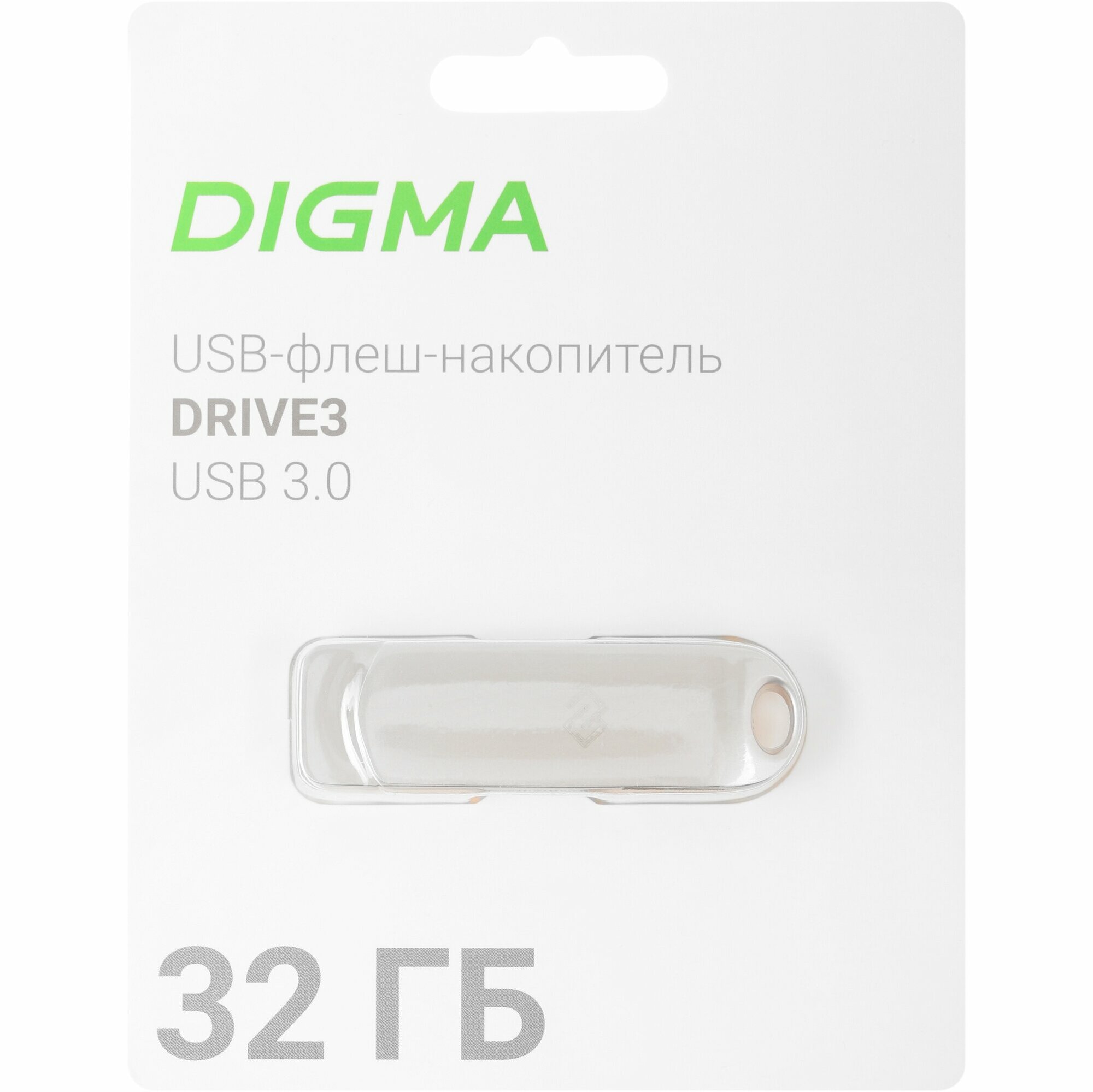 Флешка USB Digma карта 32Gb DRIVE3 DGFUM032A30SR USB3.0