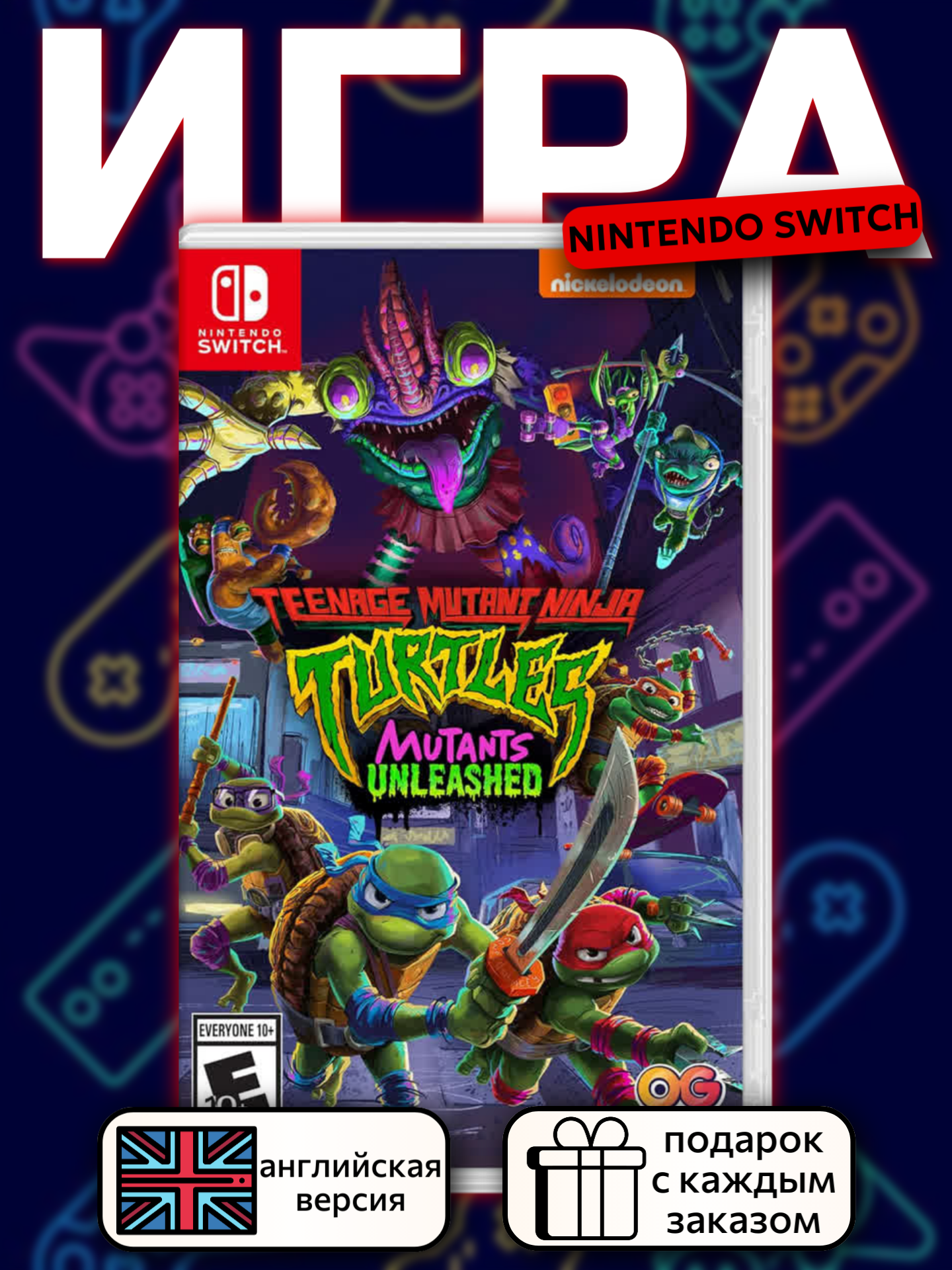 Игра Teenage Mutant Ninja Turtles: Mutants Unleashed, для Nintendo Switch, английская версия