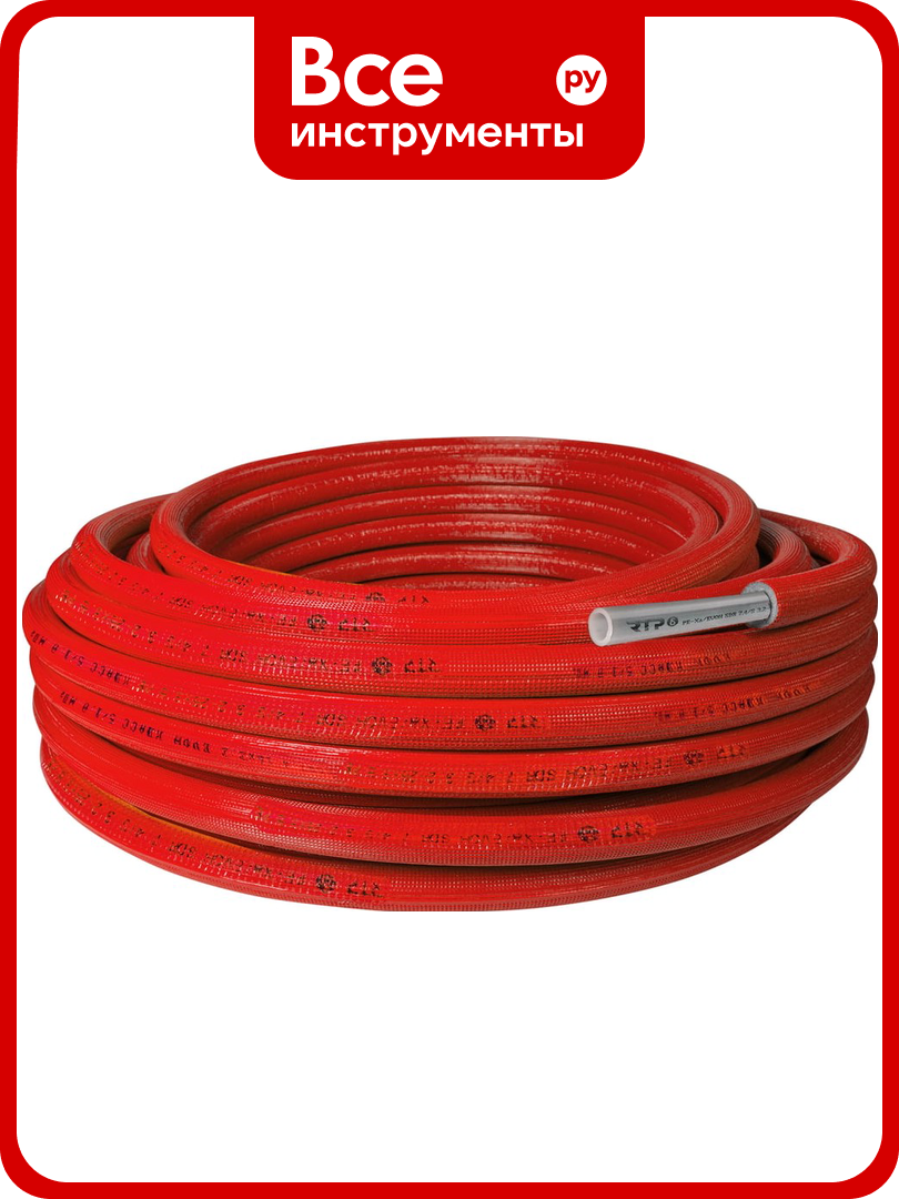 Труба RTP EVOH PE-Xa в изоляции, 16x2.2x6, 100м, красная, 47926