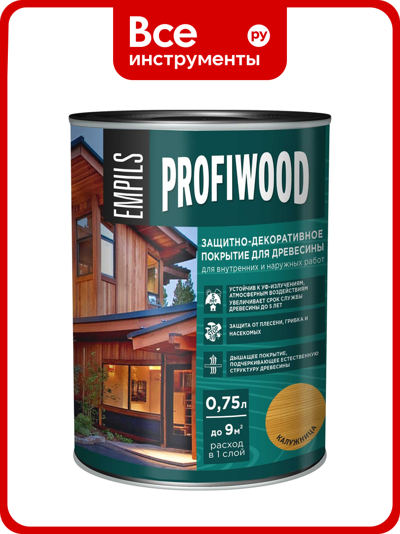 Защитно-декоративное покрытие для древесины PROFIWOOD (калужница; 0.75 л; 0.7 кг) 72620