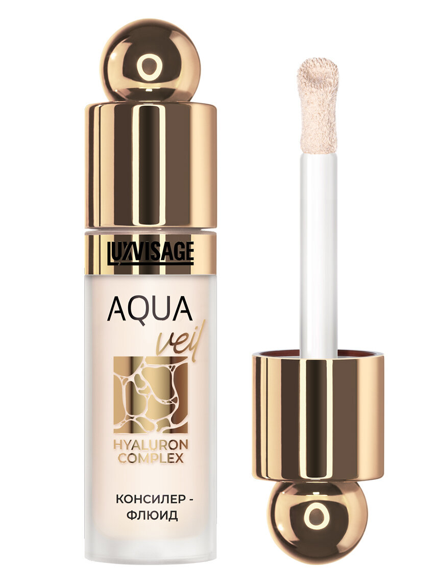 Консилер-флюид Luxvisage Aqua Veil Hyaluron Complex, тон: 101 Fair, 5мл
