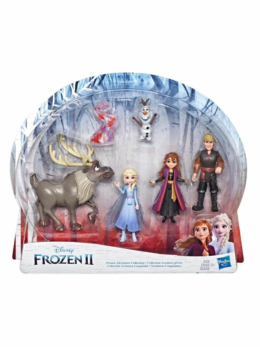 Коллекция Приключения в Ледяном Королевстве Disney. Пять мини-куклин из фильма Холодное сердце 2 : Анна, Эльза, Кристоф, Свен, Олаф и аксессуар с Гейл