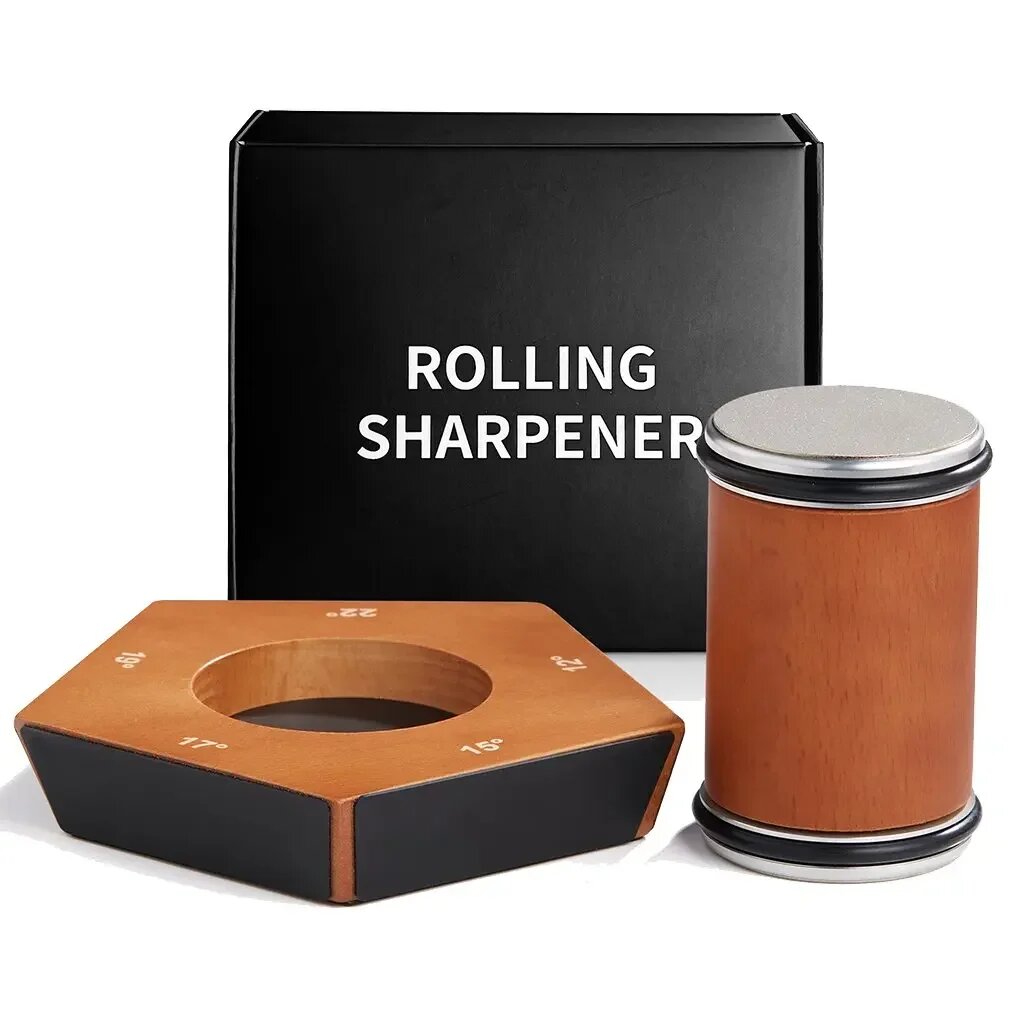 Деревянная точилка для ножей Rolling Sharpener, Brown