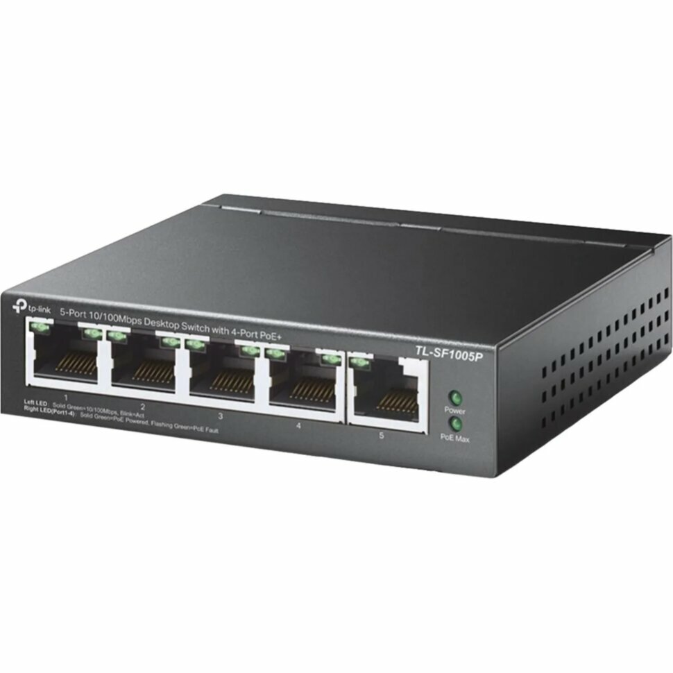 Коммутатор TP-Link /TL-SF1005P/ 5x100Mb 4PoE 58W неуправляемый, 1831651