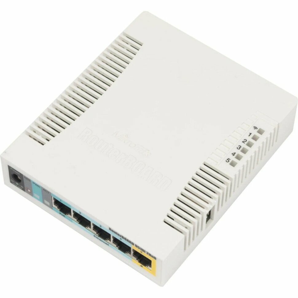 Маршрутизатор Wi-fi MikroTik RB951Ui-2HnD, N300, USB, PoE, 1914195