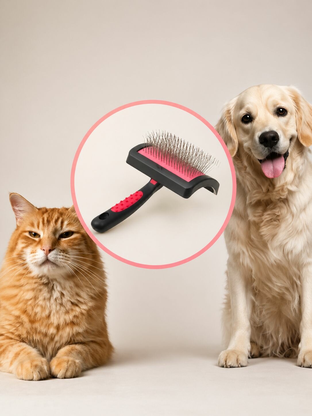 Пуходерка расческа щетка чесалка для груминга и вычесывания Hello Pet