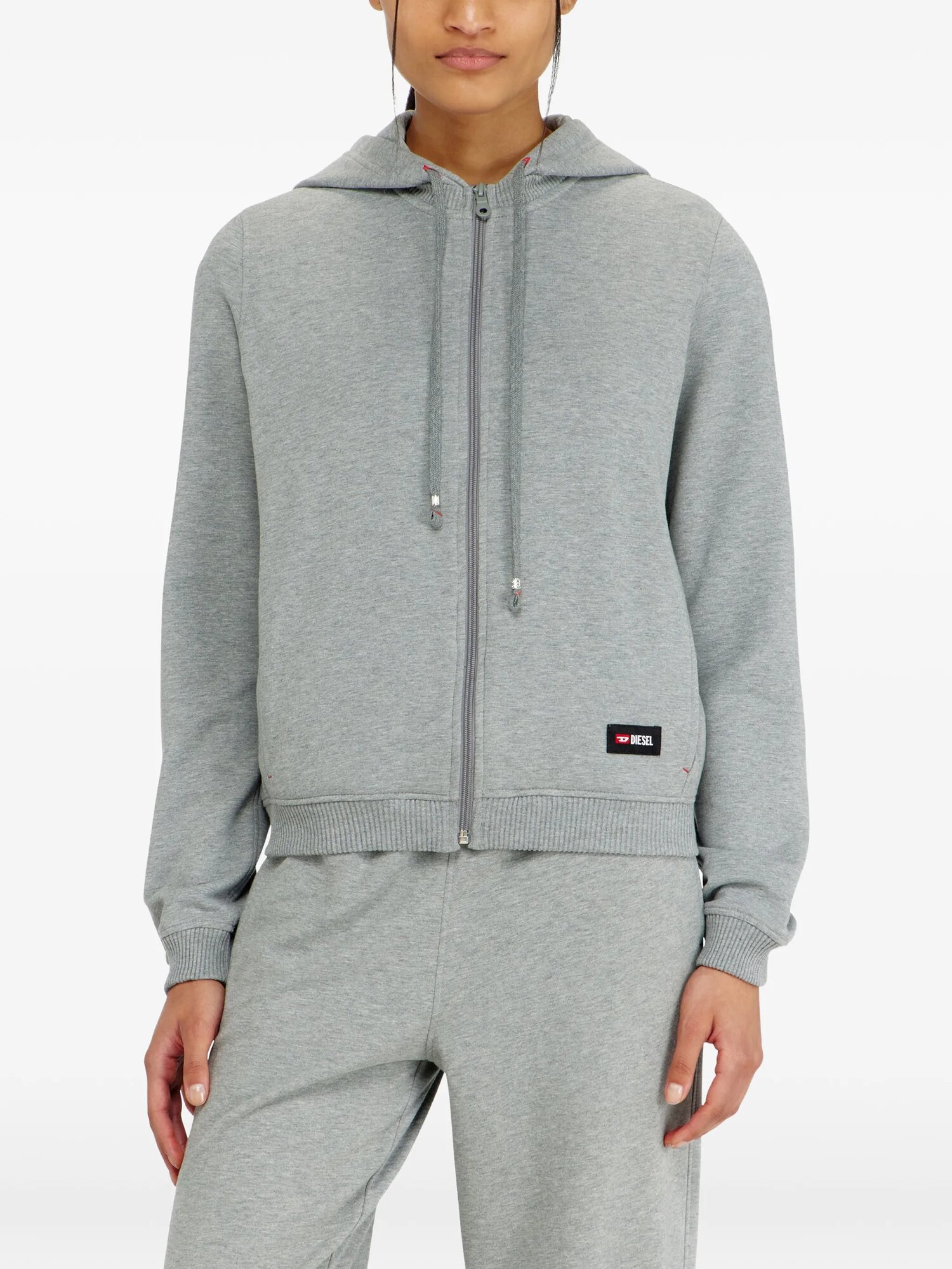 Худи DIESEL Zip-up drawstring hoodie, размер S, , grey — фото 1