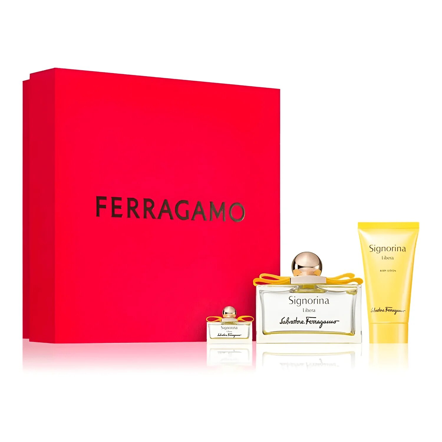 Salvatore Ferragamo Signorina Libera Set 100 мл + 5 мл + 50 мл парфюмерная вода и лосьон для тела