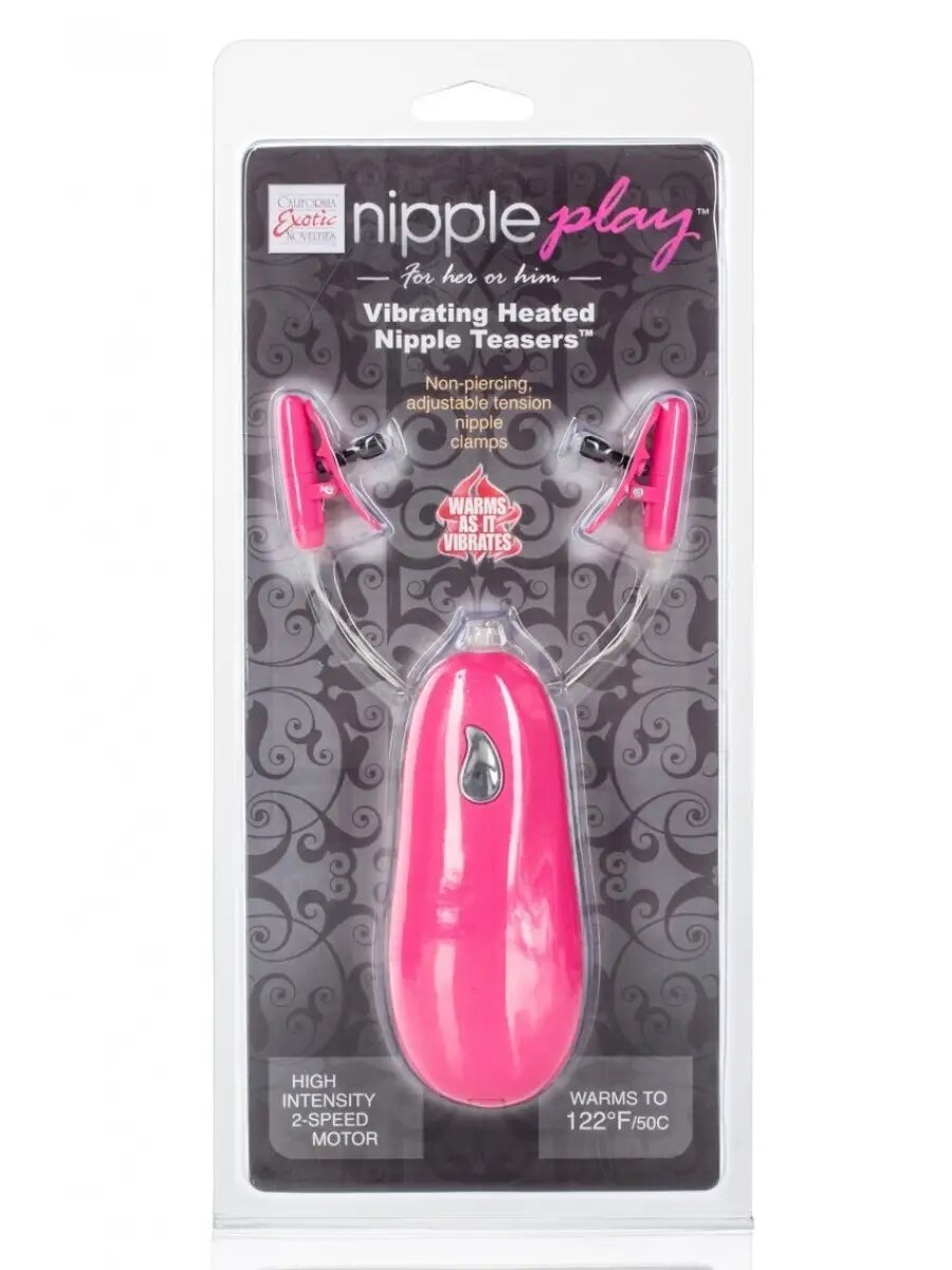 Зажимы на соски Calexotics Nipple Teasers с вибрацией ABS-пластик, розовые