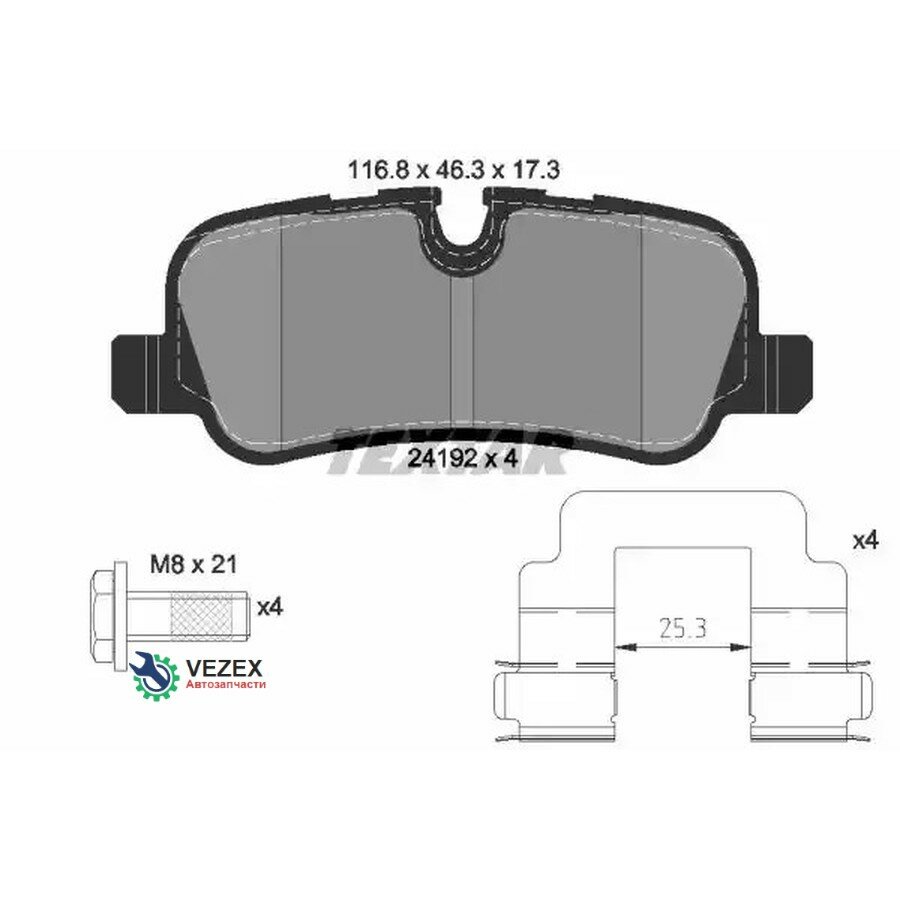 TEXTAR 2419201 Колодки тормозные дисковые к т 4 шт.