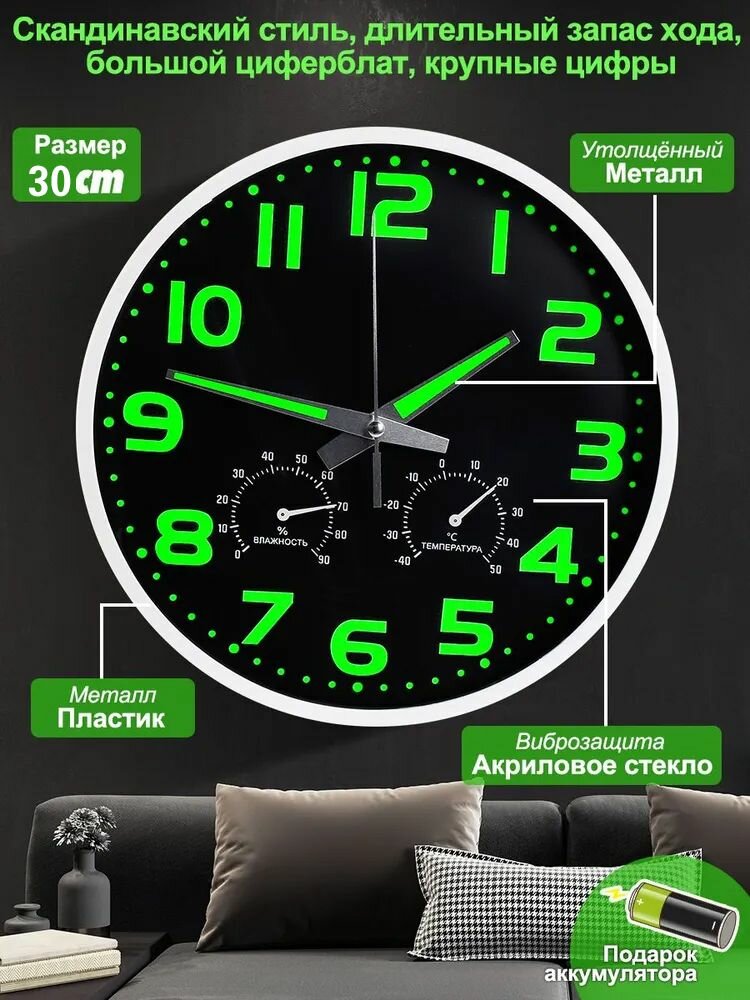 Настенные часы, 30 см х 30 см