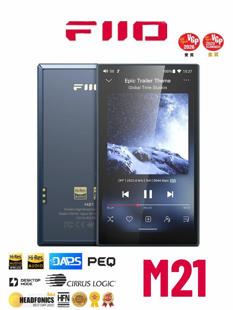 FiiO M21 Музыкальный MP3-плеер Android 13 с высоким разрешением, Snapdragon 680, ЦАП CS43198* 4, высокая выходная мощность 950 МВт, PEQ