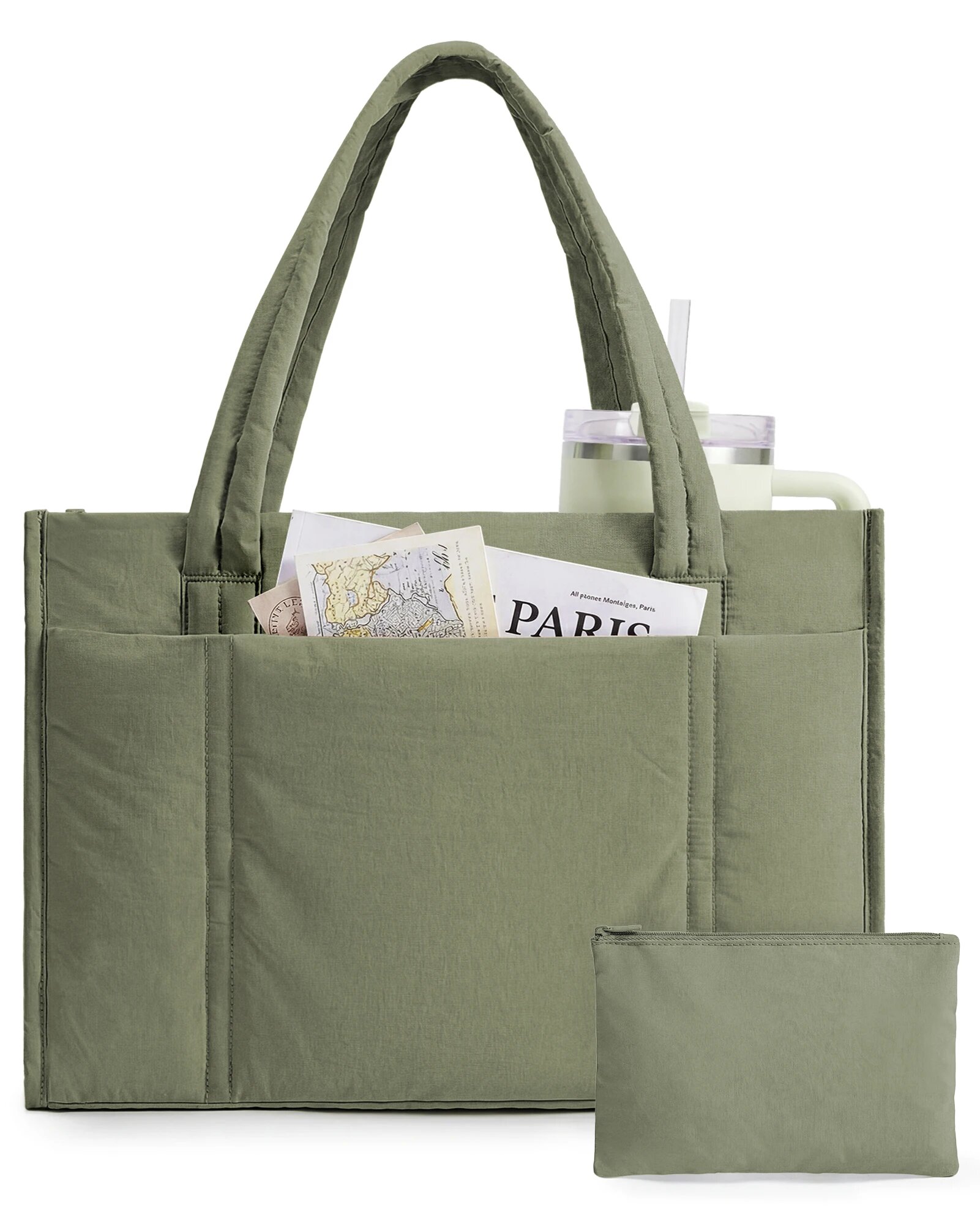 BAGSMART Puffer сумка-тоут Бежевый, зеленый