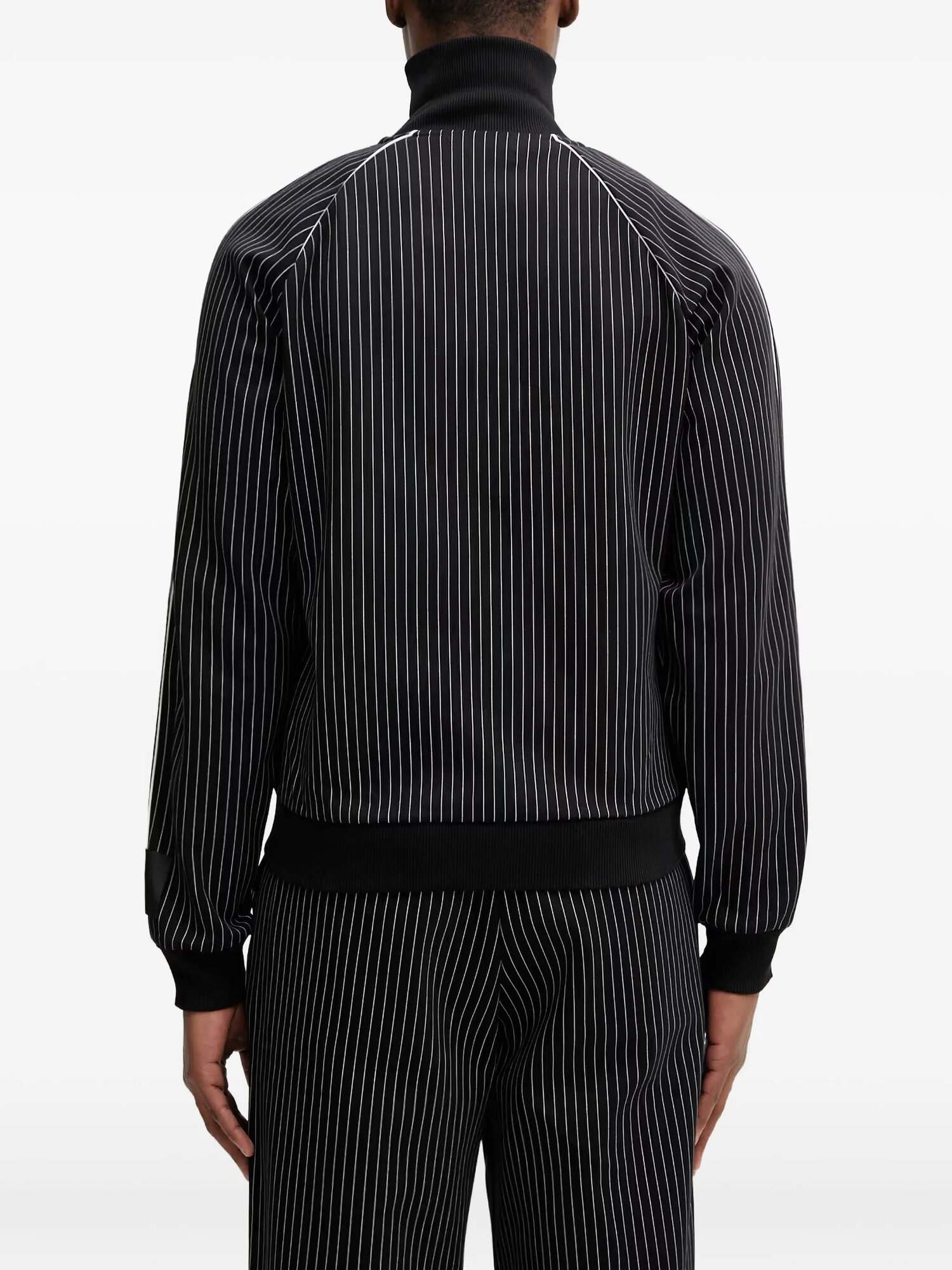 Куртка FRED PERRY Pinstripe-pattern track jacket, размер 48, черный — фото 1