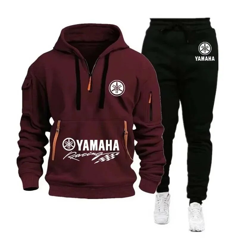 Мужская весенняя спортивная одежда Yamaha Motorcycle Racing Team 2026 XL, Бордовый, burgundy