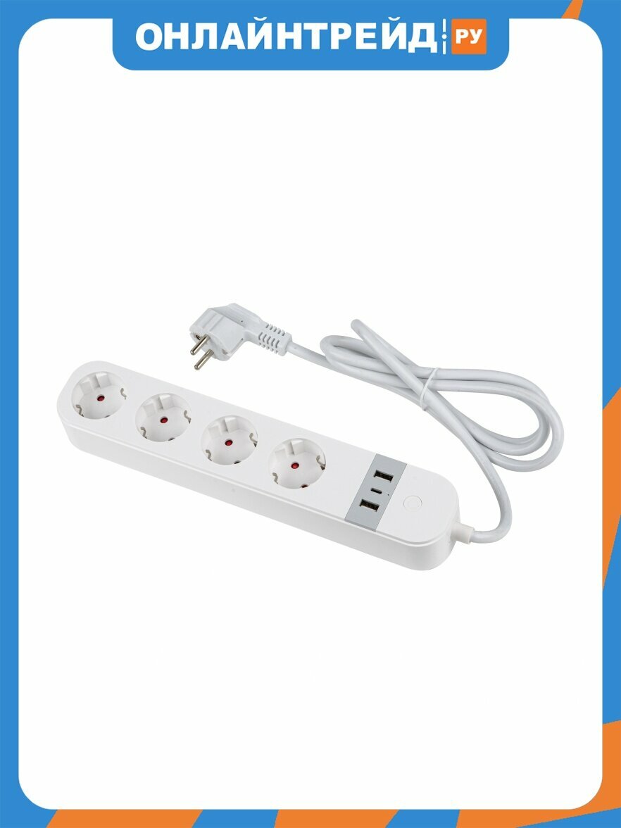 Uniel Умный сетевой фильтр Wi-Fi P-GCL4-1,8 A201/UC/WF WHITE