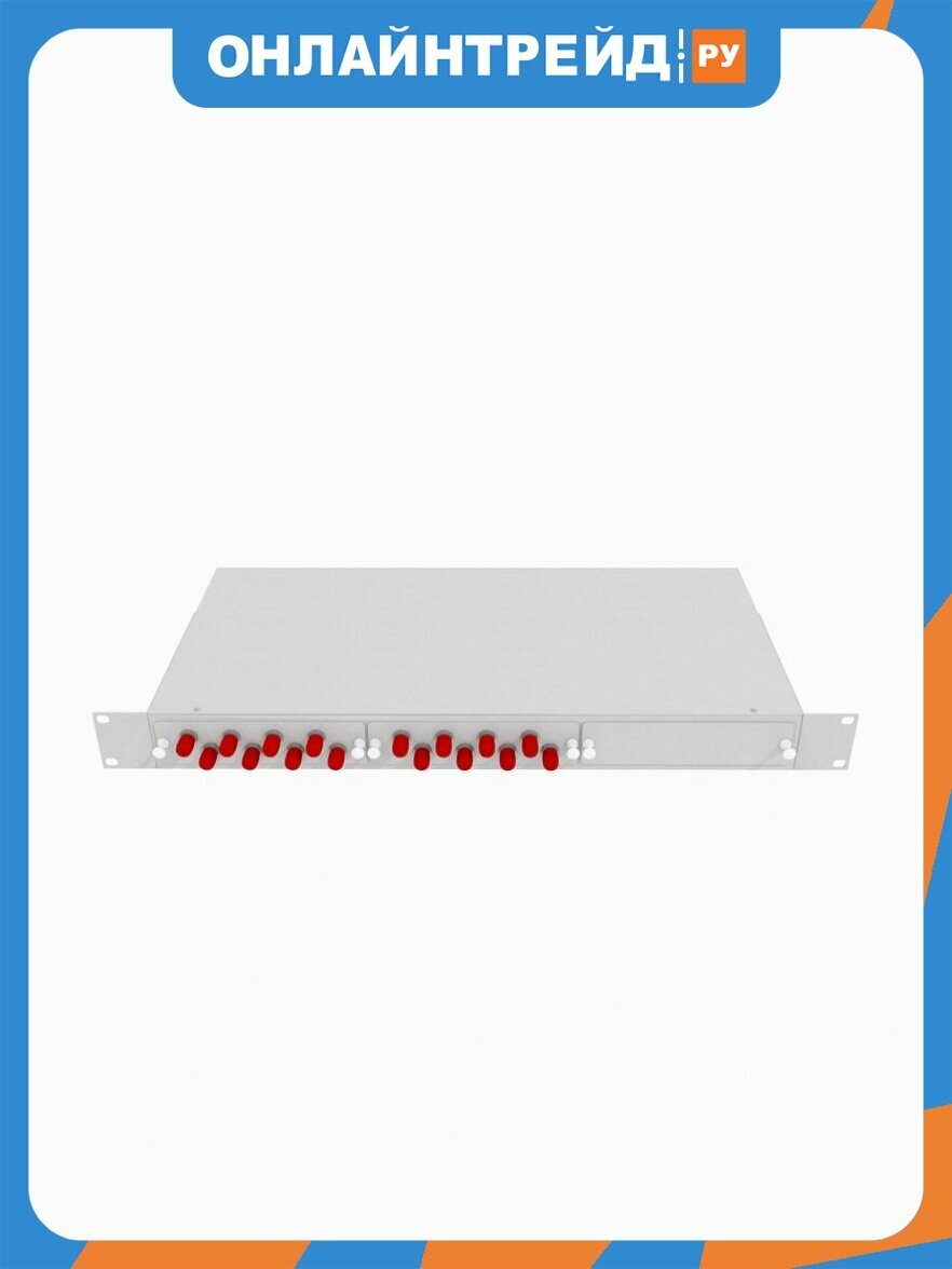 Кросс оптический Toplan , стоечный 19", 16 ST/UPC адаптера, SM, 1U, серый, укомплектованный (КРС-Top-1U-16ST/U-OS2-GY)
