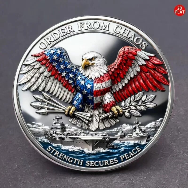 Памятная брошь 250-летия Войны за независимость США из нержавеющей стали светло-зеленый