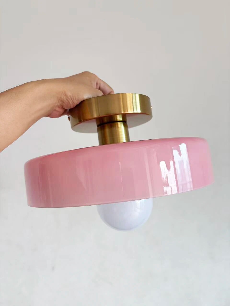 Потолочный светильник Nordic из стекла 7Вт Pink 2, Warm White, Розовый