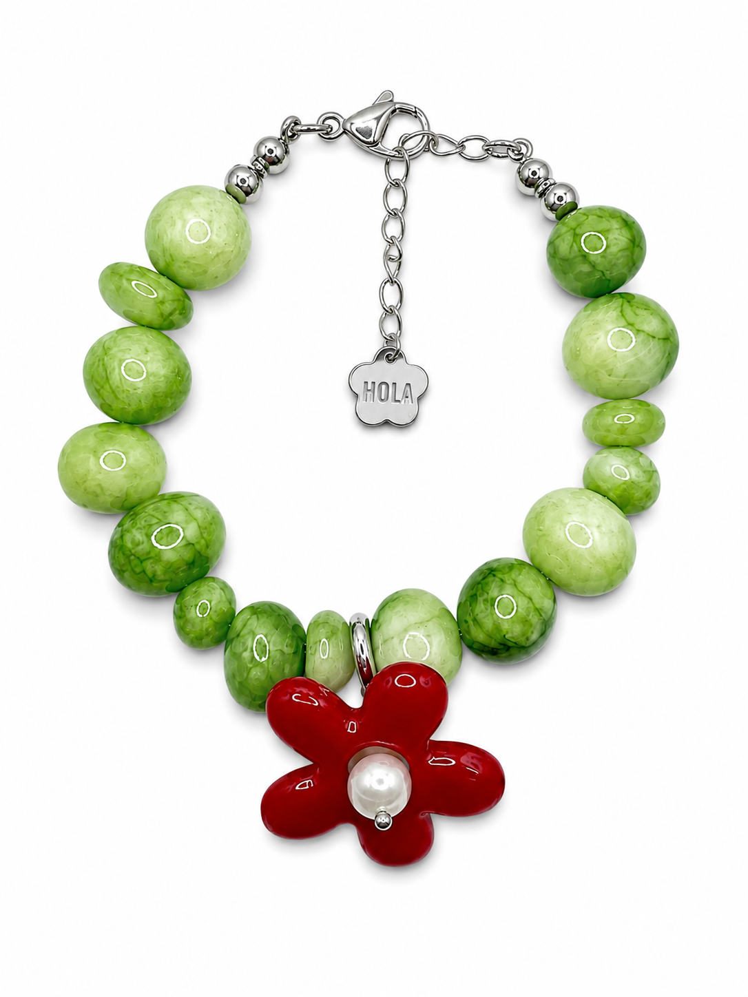 Браслет Hola Jewelry, размер 16 см, зеленый