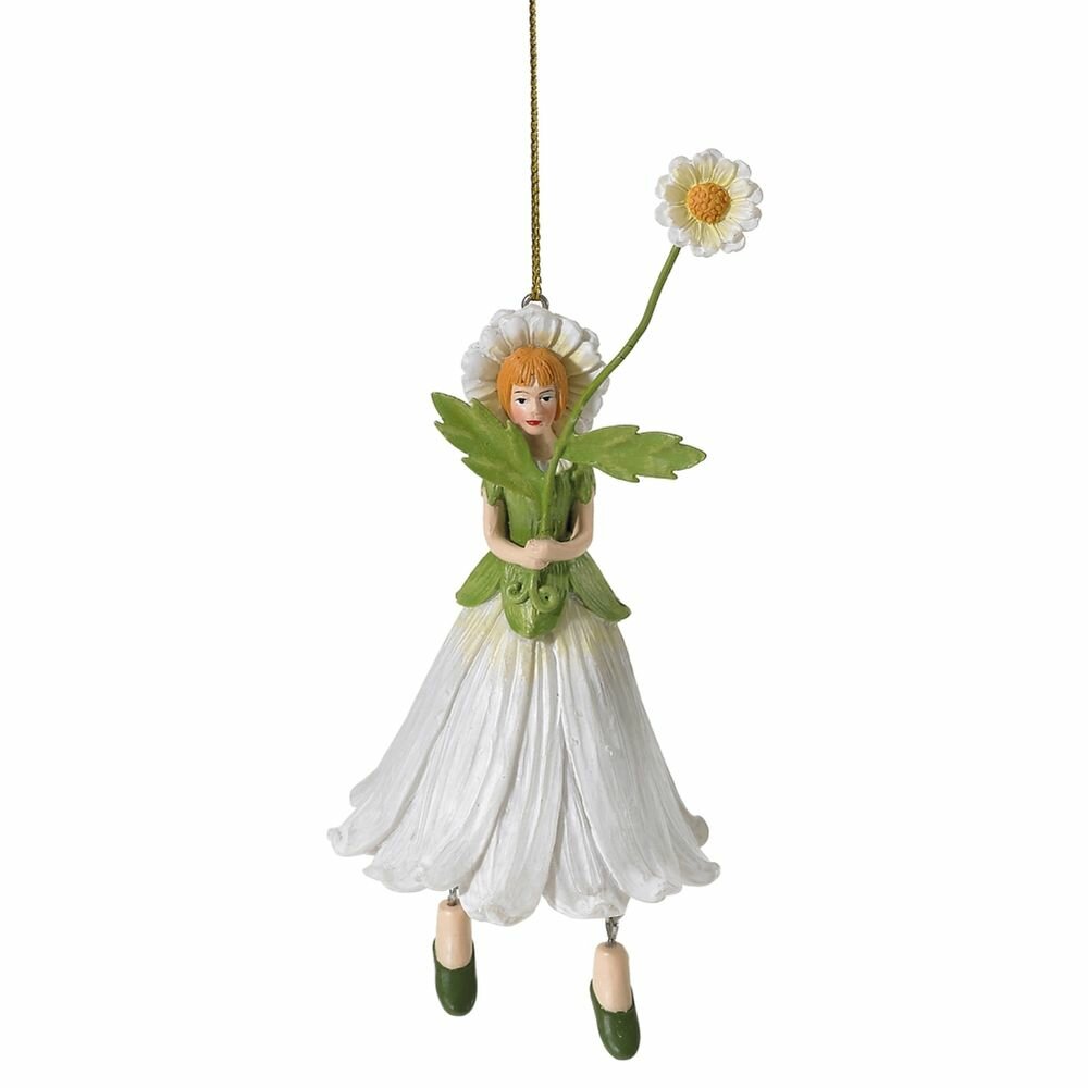 Фигурка Fiebiger Floristik GmbH "Blumenmadchen", Маргаритка, декоративная, белая, на подвесе