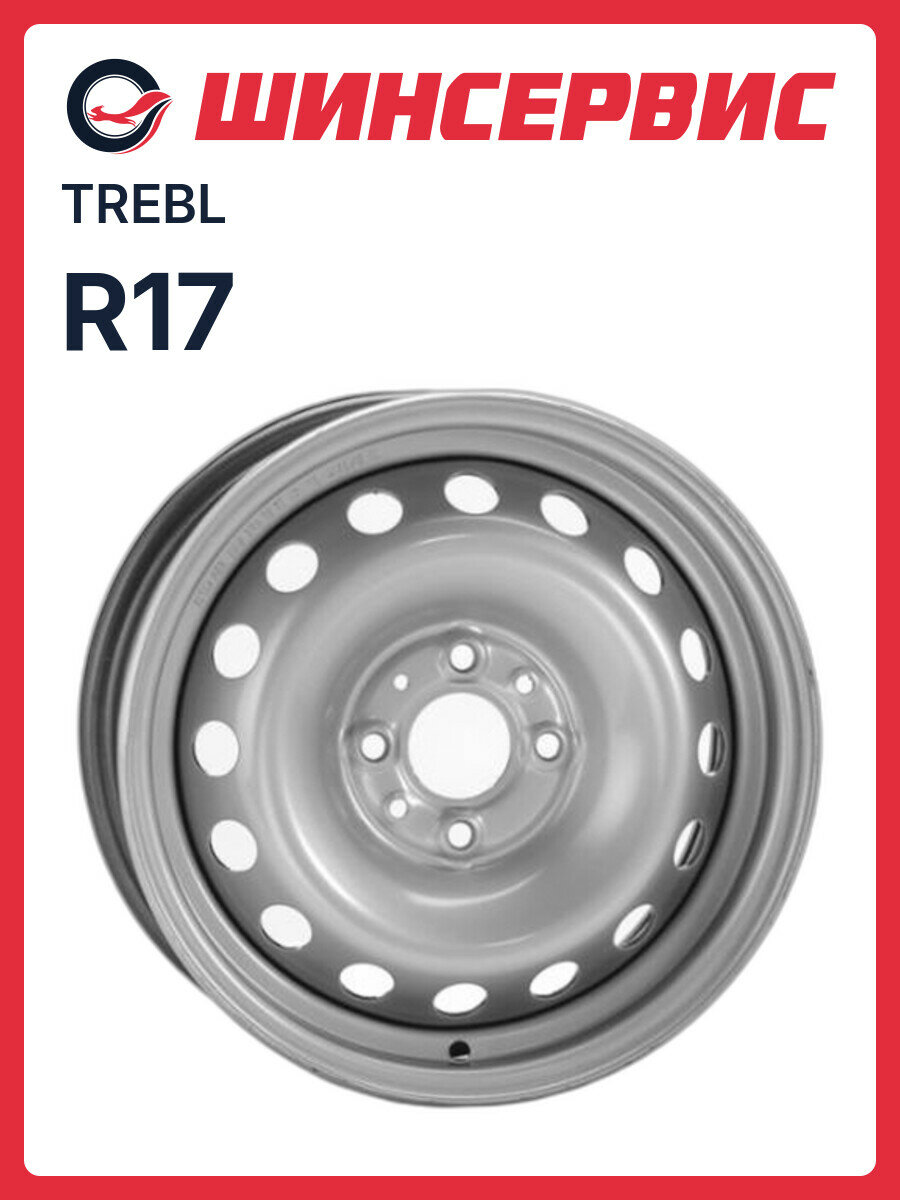 Стальной колесный диск TREBL X40018 R17x7J 6x139.7 ET38 ЦО100.1 для автомобиля