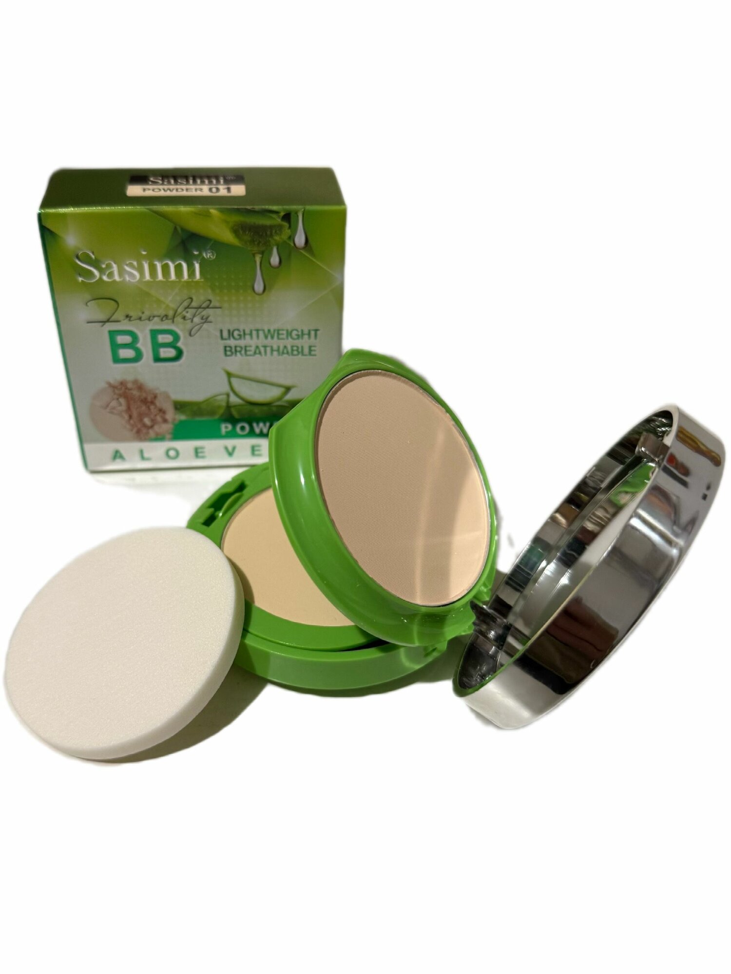 SASIMI ALOE VERA Пудра для лица BB 2 в 1 тон 01, 18 гр