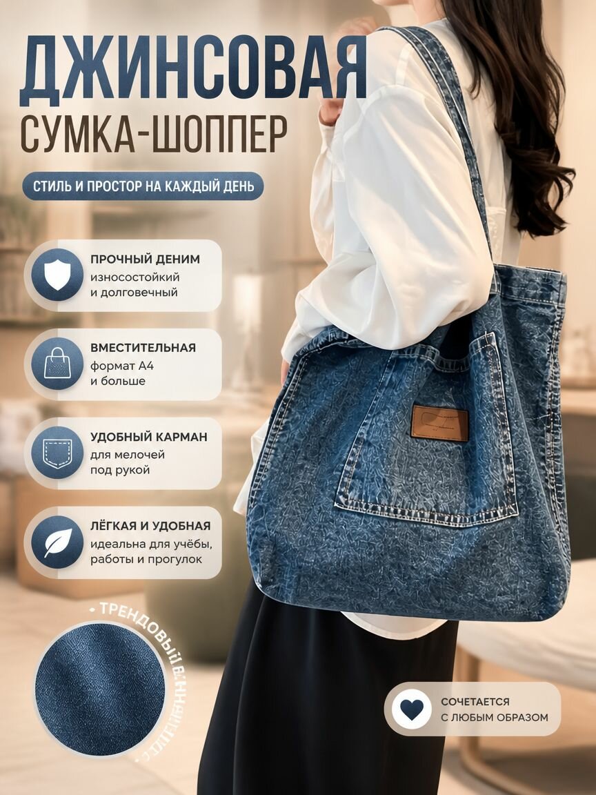 Сумка шоппер для покупок — фото 1