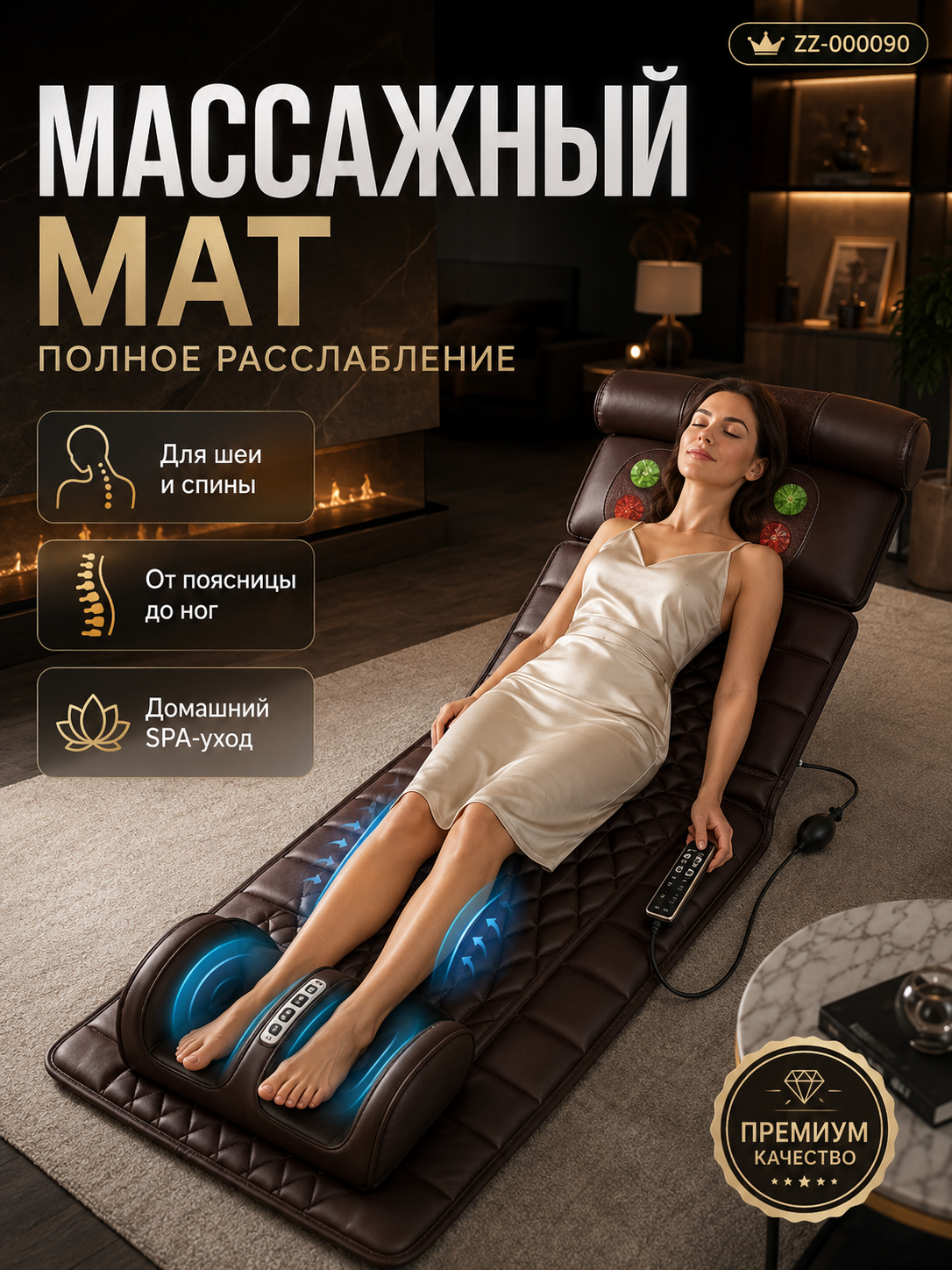 Массажный матрас ZZ-000090 для шеи, спины и ног, электрический коврик для расслабления тела дома