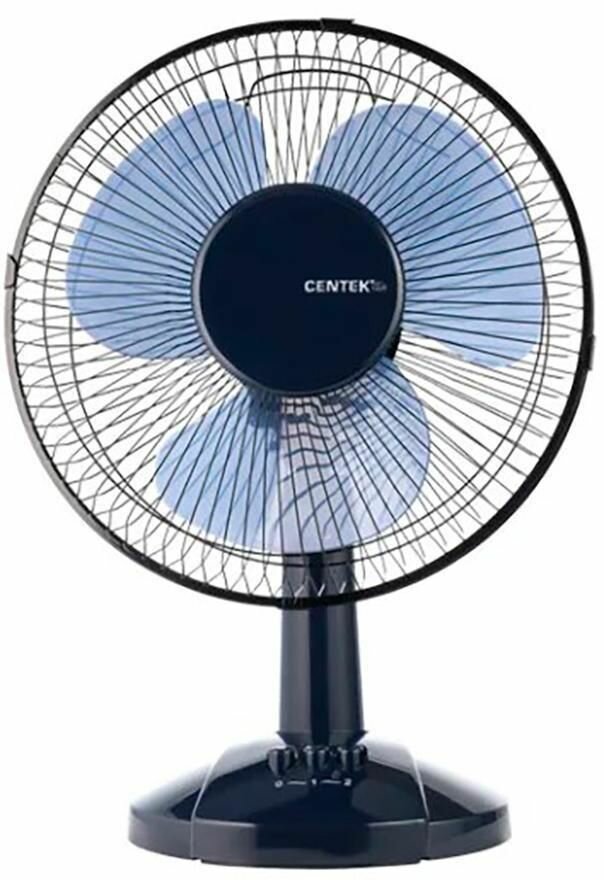 Вентилятор настольный Centek CT-5006 голубой 25 Вт, решетка-сетка, 27 см, лопасти 23 см, 2 скорости
