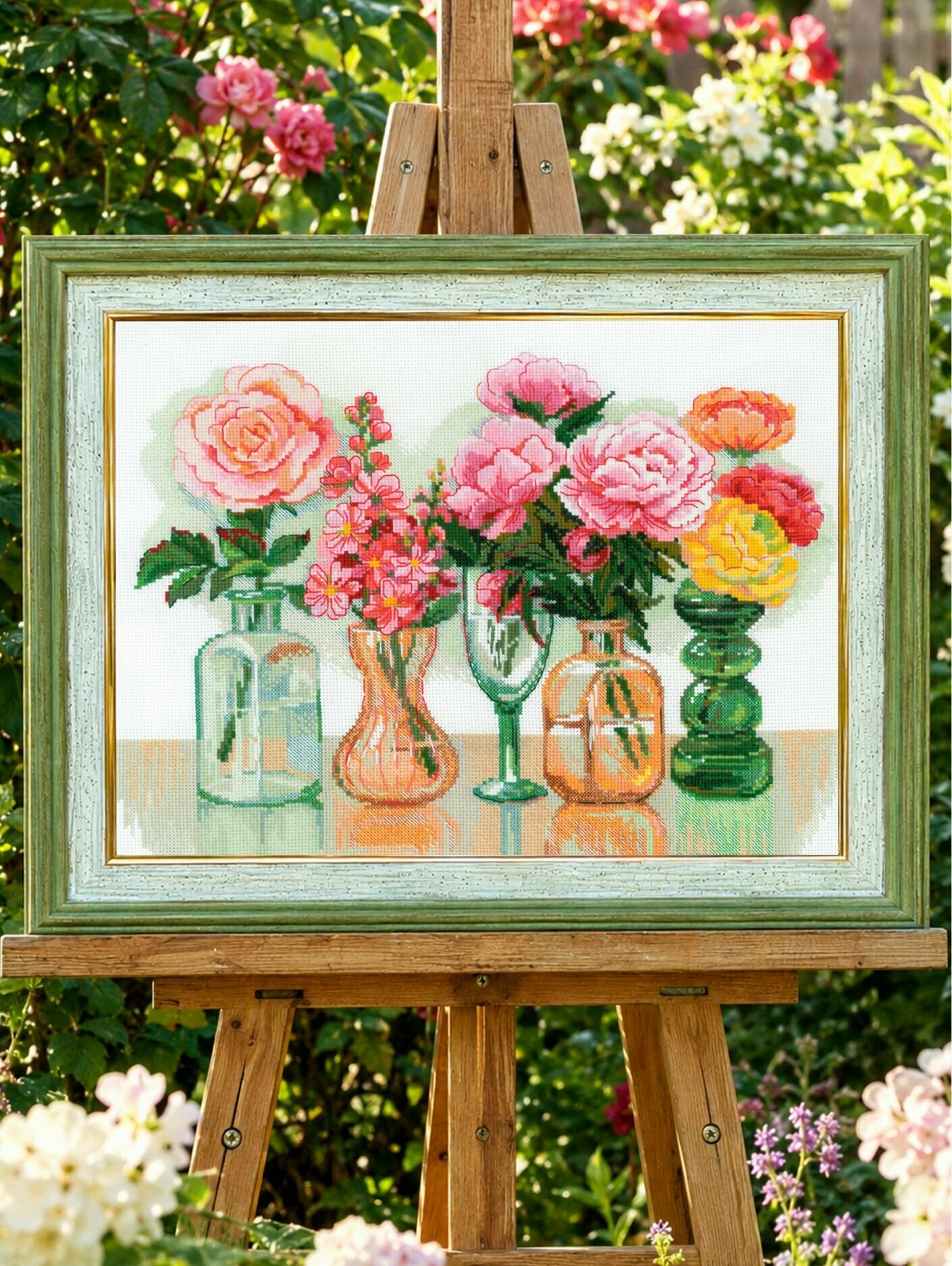 Набор для вышивания крестом Риолис, "Цветочная симфония", 40x30 см, 2355