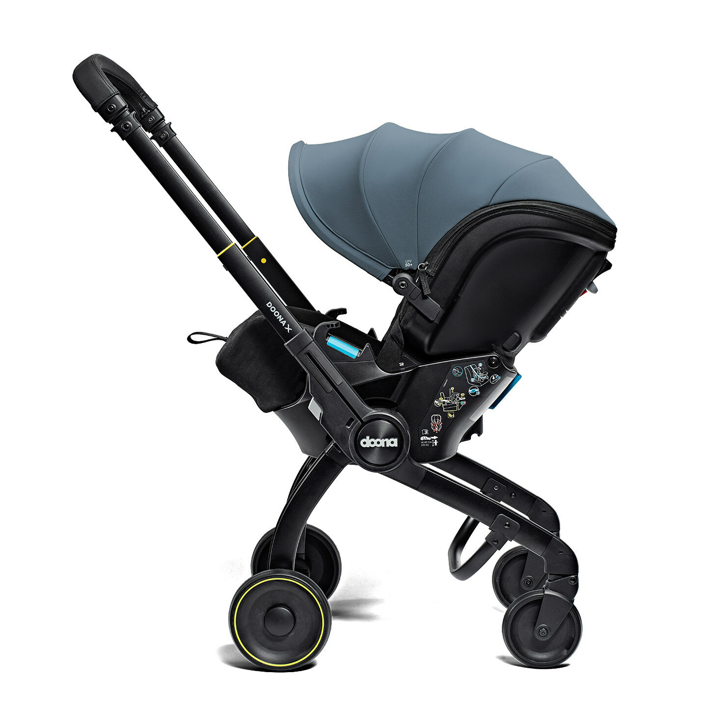 Коляска-автокресло Doona X 3-в-1, наклон до 159°, i-Size R129, 0-13 кг, трансформация 1 сек, защита UPF 50+