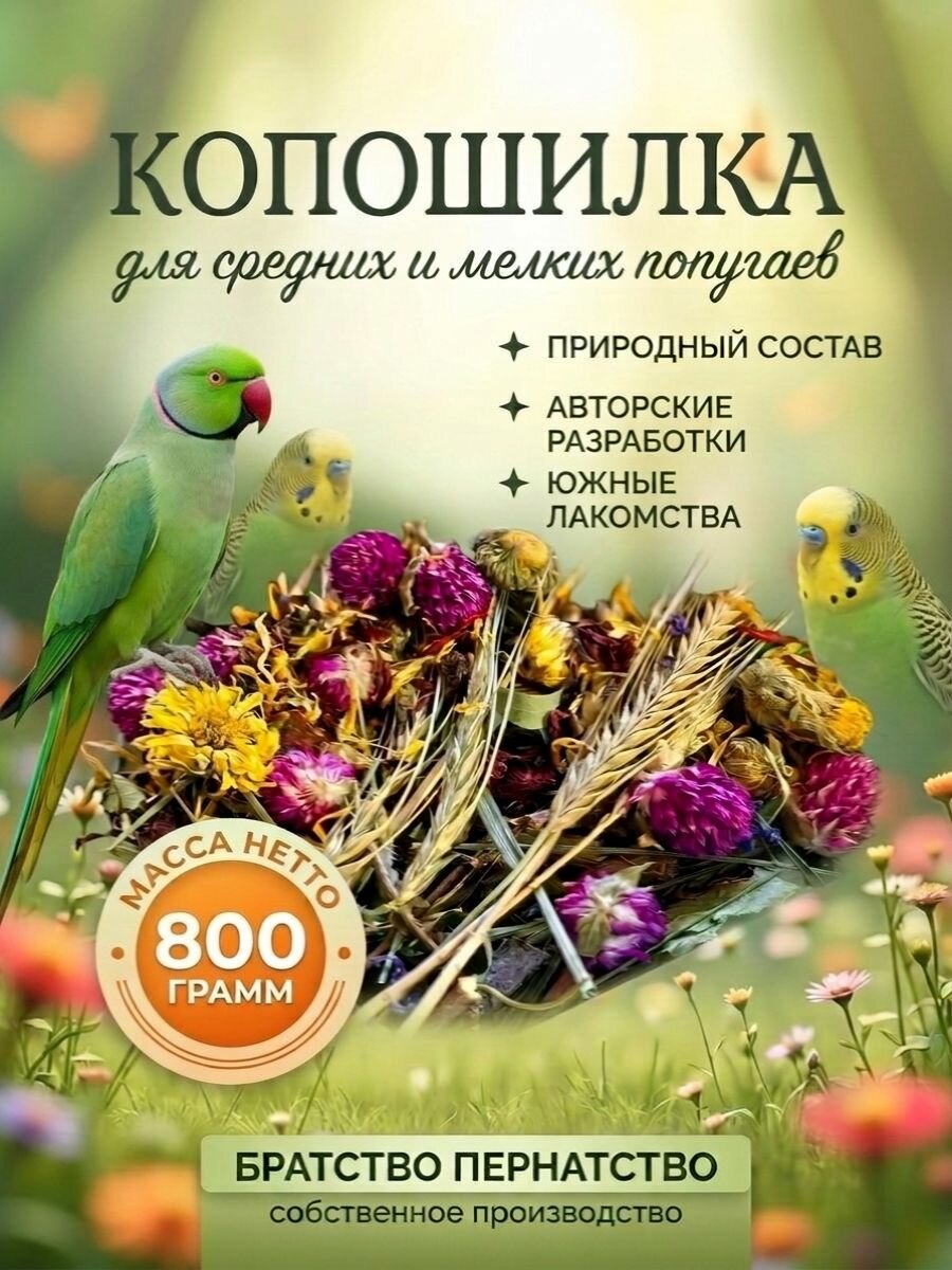 Копошилка для средних и мелких попугаев/ 800 грамм/Южные лакомства