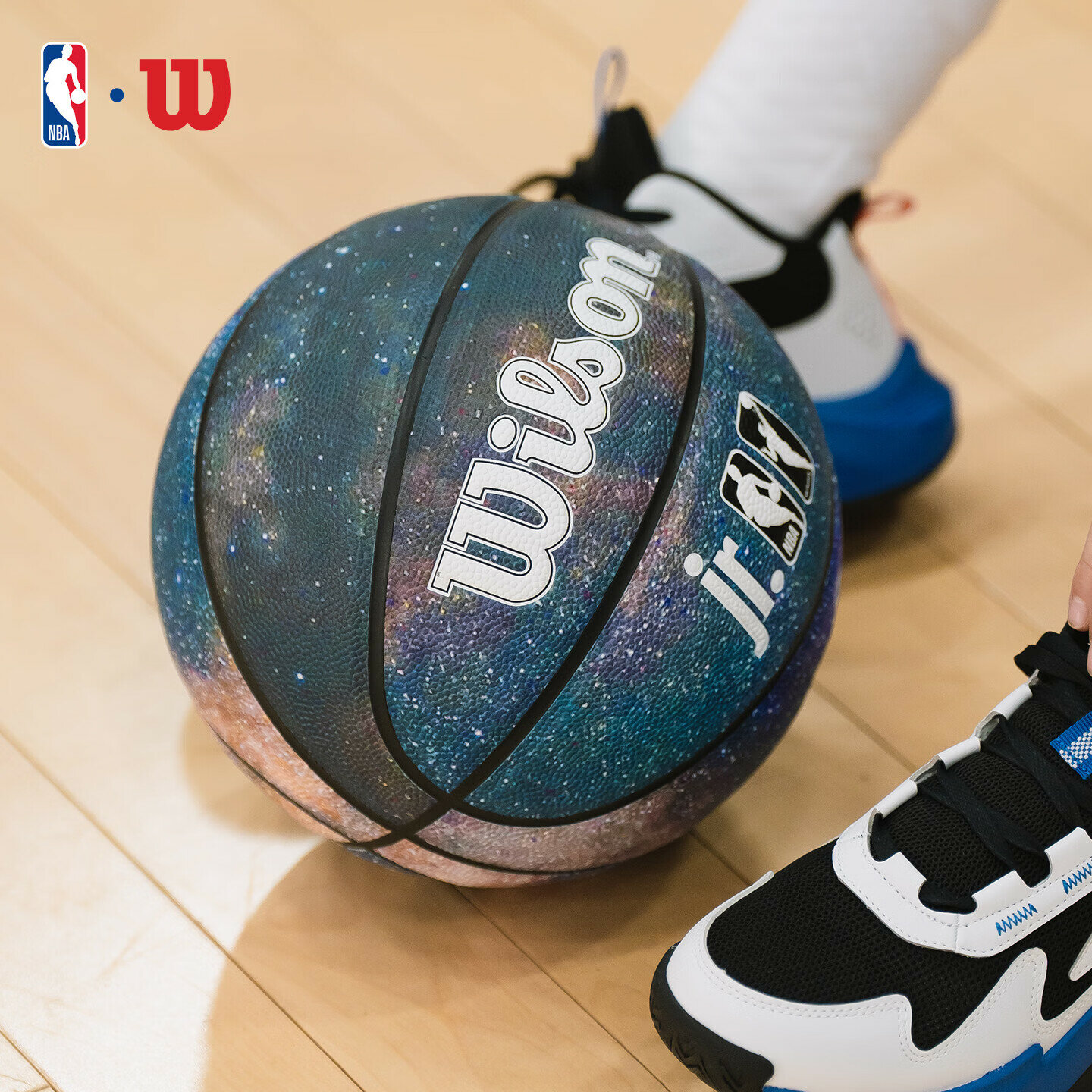 Баскетбол Wilson Jr. NBA Starry Sky размер 5 для детей 6-12 лет Цвет：Космическая звездная тема серии UltraLight