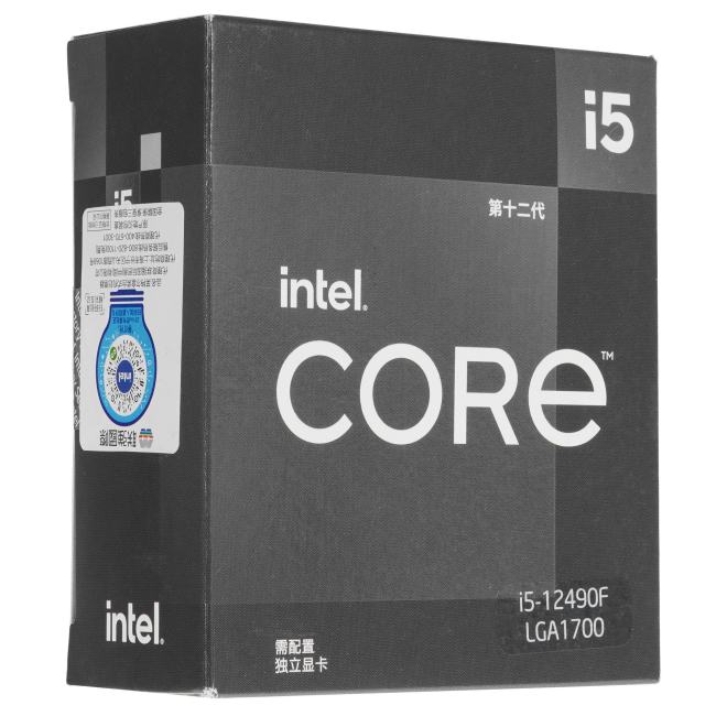Процессор Intel Core i5-12490F BOX [LGA 1700, 6 x 3 ГГц, L2 - 7.5 МБ, L3 - 20 МБ, 2 х DDR4, DDR5-4800 МГц, TDP 117 Вт] — фото 1