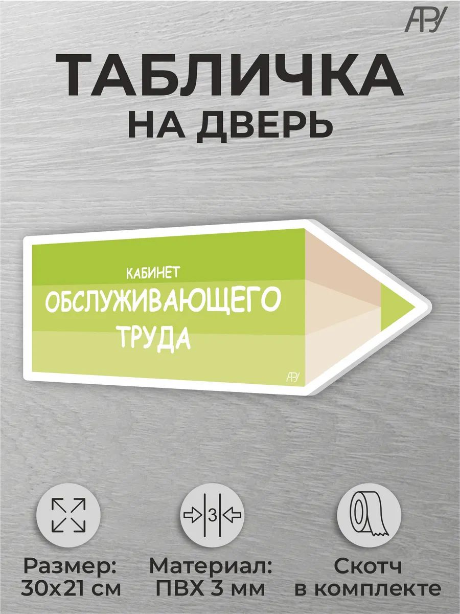 Школьная табличка для класса Кабинет обслуживающего труда