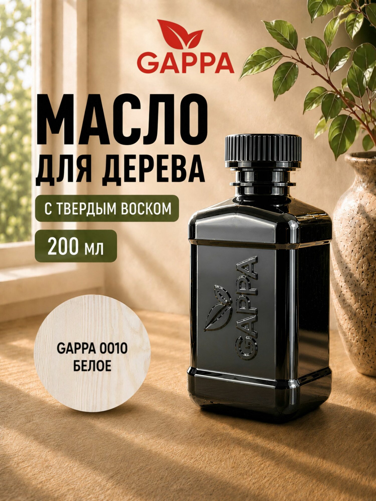 Масло для дерева GAPPA 0010 (матовое), цвет/белый, 200 мл