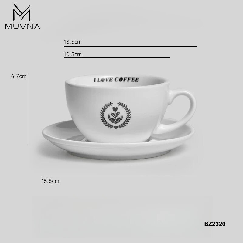 Набор чашек MUVNA керамические 220/280 мл 280ML White