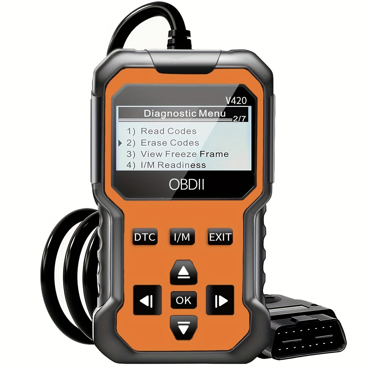 Сканер диагностики OBD2, считыватель кодов, проверка двигателя, тестер напряжения, 10000+ DTC, поток данных для авто и грузовиков с 1996 года, оранжевый
