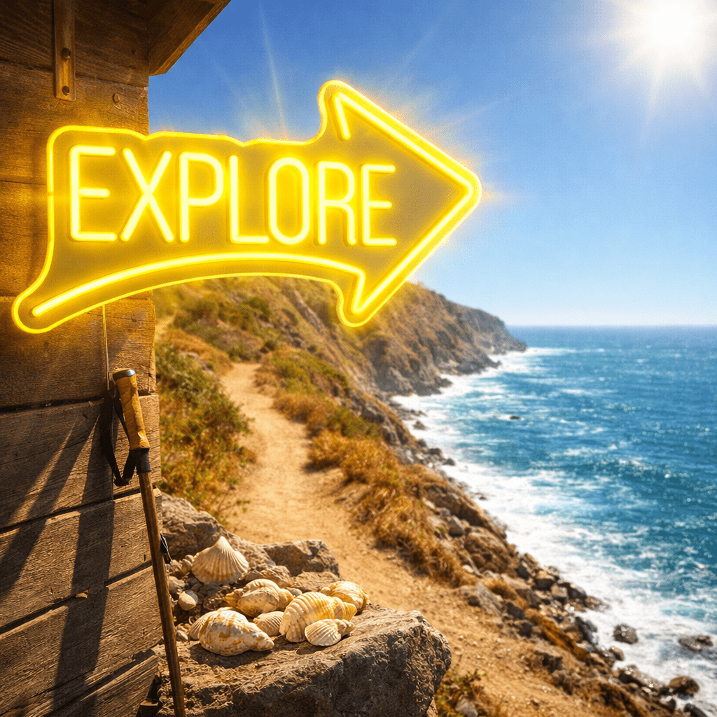 Однострочная неоновая светодиодная вывеска Explore с акриловой основой, настенная подвесная подсветка с USB-питанием для декора стен спальни и гостиной, лимонно-желтая, 5 дюймов, 1 буква
