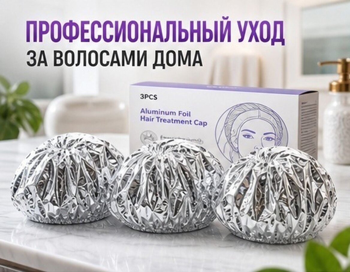 3 Шт Капюшоны Для Окрашивания Волос Из Жести Упругий Дизайн Комфортный Размер 28.00X28.00X0.60Cm