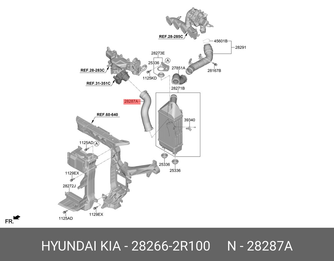 Шланг системы охлаждения (Hyundai/Kia 282662R100)