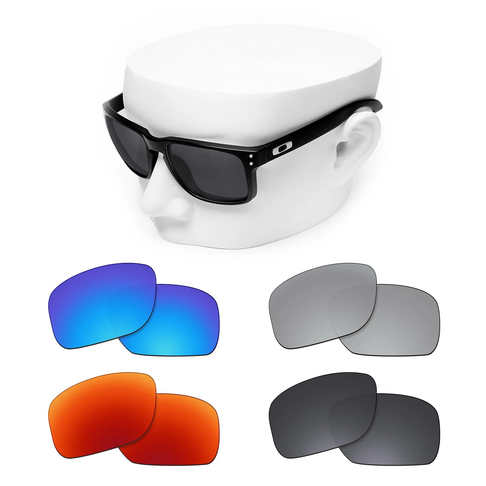 Поляризованные линзы OOWLIT для Oakley Holbrook Asian Fit (AF) OO9244 Four Pairs, Белый