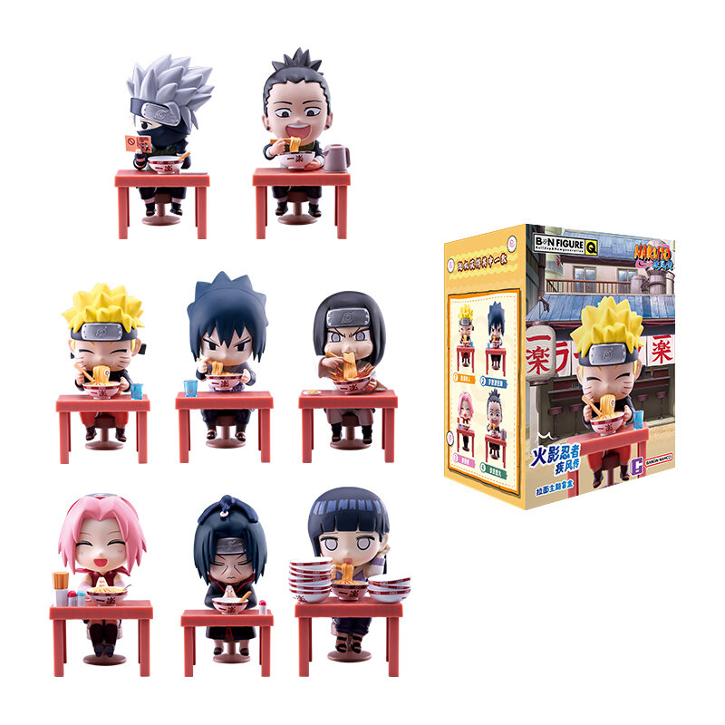 TOP TOY BNFIGURE Q Naruto Shippuden, Ramen Noodles Theme Mystery Boxes Single Mystery Box/Full Box 8 Pcs